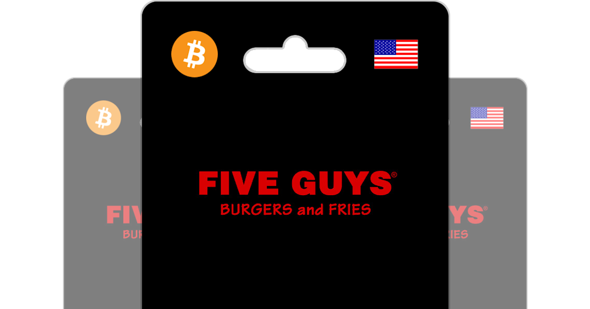 Buy Five Guys Gift Card with Bitcoin, ETH, USDT or Crypto - Bitrefill
