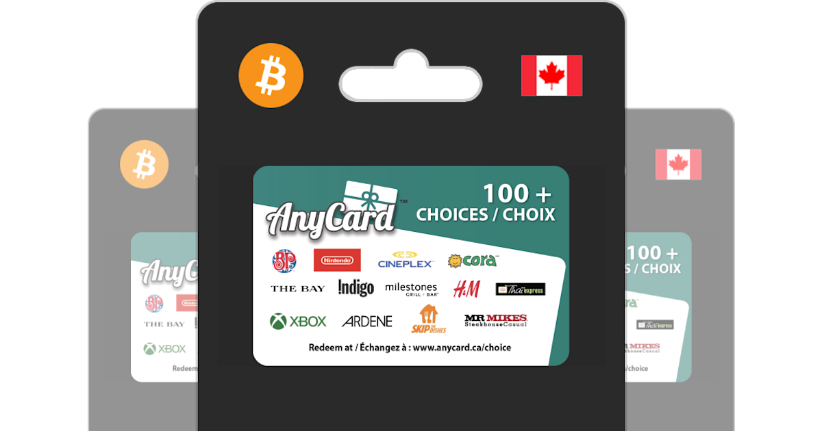 Acheter AnyCard Carte-cadeau avec Bitcoin, ETH, USDT ou Crypto - Bitrefill