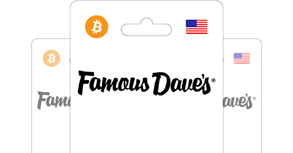 Buy Famous Daves Gift Card with Bitcoin, ETH or Crypto - Bitrefill