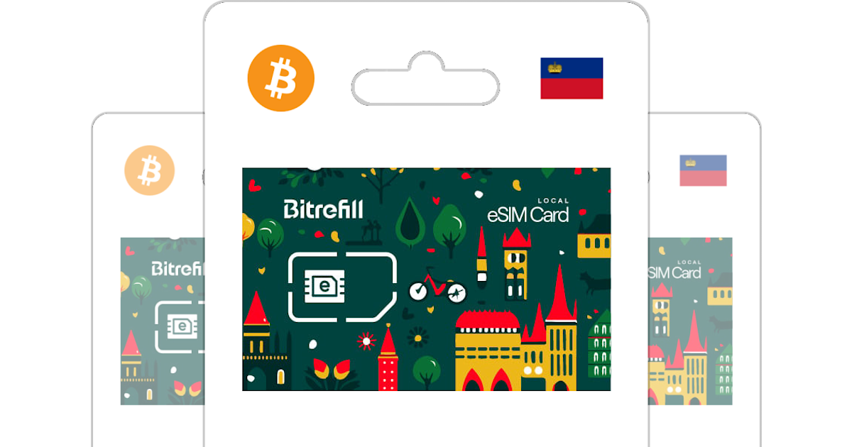 Kaufe Liechtenstein eSIM mit Bitcoin, ETH oder Crypto - Bitrefill